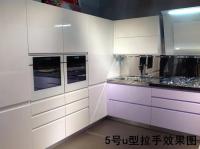 China Blum Hardware Quartz Stone Countertop High Gloss American Standard Kitchen Cabinets for sale
