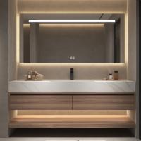 China Solid Wood Double Sink Bathroom Vanity with Best Style Ceramic Top Cabinet Basin for sale