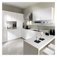 China Modern Shaker Style White Kitchen Cabinets with Ceramic Countertops and Veneer Finish for sale