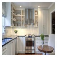 China Modern Shaker Style White Kitchen Cabinets with Ceramic Countertops and Veneer Finish for sale