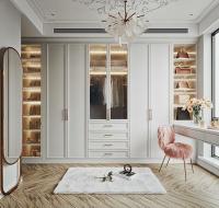 China European Laminate Wardrobe Design Closet Durable Safe and Customizable for Villa Storage for sale