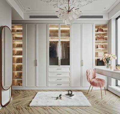China European Laminate Wardrobe Design Closet Durable Safe and Customizable for Villa Storage for sale