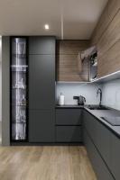 China Convenient Lazy Susan Storage in Dark Pantry Unit Kitchen Cabinets with Blum Hardware for sale