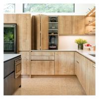 China Minimalist European Style Solid Wood Kitchen Cabinets with Plywood Carcase Material for sale