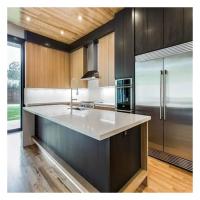 China Minimalist European Style Solid Wood Kitchen Cabinets with Plywood Carcase Material for sale