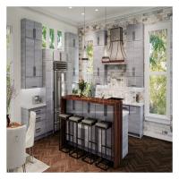 China Minimalist European Style Solid Wood Kitchen Cabinets with Plywood Carcase Material for sale