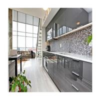China Particleboard Door Material Modern White Glossy Acrylic Kitchen Cabinets for Apartment for sale