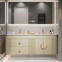 China MR-MDF Material Freestanding Double Sink Modern Floating Bathroom Vanities for at Low for sale