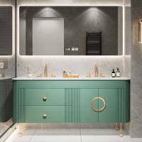 China MR-MDF Material Freestanding Double Sink Modern Floating Bathroom Vanities for at Low for sale