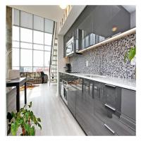 China Particleboard Door Material Modern White Glossy Acrylic Kitchen Cabinets for Apartment for sale