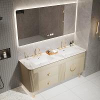 China MR-MDF Material Freestanding Double Sink Modern Floating Bathroom Vanities for at Low for sale