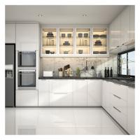China Particleboard Door Material Modern White Glossy Acrylic Kitchen Cabinets for Apartment for sale