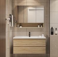 China Quartz Stone Countertop Customizable Blue Vanity Bathroom With Standing Double Sink for sale