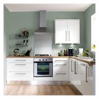 China Small Kitchen Modular Cabinets in Light Glossy Lacquer Finish and Customized Ral Color for sale