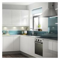 China Small Kitchen Modular Cabinets in Light Glossy Lacquer Finish and Customized Ral Color for sale