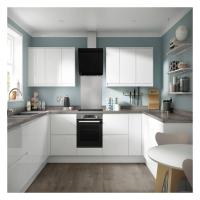 China Small Kitchen Modular Cabinets in Light Glossy Lacquer Finish and Customized Ral Color for sale