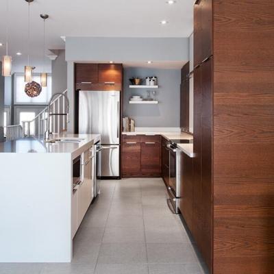 China Modular Kitchen Cabinets With Base Waterproof Fireproof Direct From Uk Wine Red Made for sale