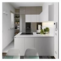China Customized Ral Color Chart Kitchen Cabinets Stylish Glossy White Solid Wood Cabinets for sale