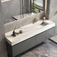China Luxury Wall Mounted Double Sink Bathroom Vanities Modern Style Good-Looking 100% Style for sale