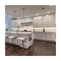 China Directly Home Furniture Wooden Shaker Kitchen Cabinets with Flat Edge Countertop Edging for sale
