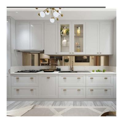 China Ready Made Kitchen Furniture Modern MDF Design with Adjustable Wall Hanging Cabinet for sale