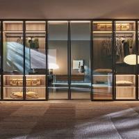 China YALIG American Style Wooden Wardrobe Cabinet with Modern Glass Door Design NO Folded for sale