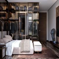 China YALIG American Style Wooden Wardrobe Cabinet with Modern Glass Door Design NO Folded for sale
