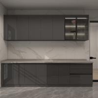China Ready Made Kitchen Furniture Modern MDF Design with Adjustable Wall Hanging Cabinet for sale