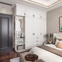 China Custom Size Wooden Modern Bedroom Wardrobe Closet with European Style and Panel Style for sale