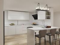 China Modern Style 210cm Kitchen Cabinets with Quartz Stone Countertop Installation Service for sale