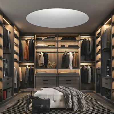 China Contemporary European Style Walk-in Wooden Bedroom Wardrobe Closet for Custom Size for sale