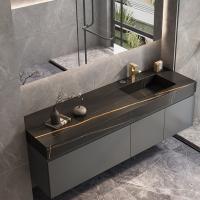 China Euro Style Furniture Wall Hung Double Sink Bathroom Vanity Cabinet for Customized Made for sale