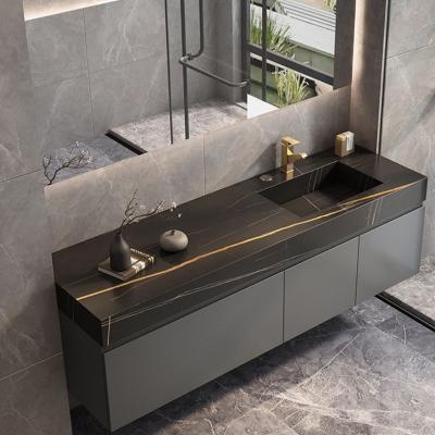 China Euro Style Furniture Wall Hung Double Sink Bathroom Vanity Cabinet for Customized Made for sale