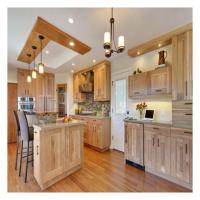 China CAD/3D Freely Rustic Solid Wood Shaker Style Kitchen Cabinets with Kitchen Island Designs for sale