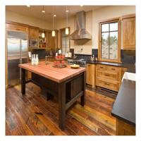 China CAD/3D Freely Rustic Solid Wood Shaker Style Kitchen Cabinets with Kitchen Island Designs for sale