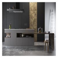 China Modular Kitchen Cabinets Discount Dark Grain Melamine Board Doors for Large Kitchens for sale