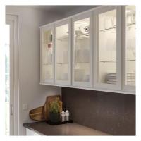 China Sell White Aluminium Framed Glass Top Modular Kitchen Cabinets with MDF Door Material for sale