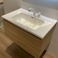 China Modern Style E1 Environment Standard Bathroom Vanity Set with Luxury Floating Cabinet for sale
