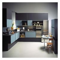China Stylish CLASSIC Style Blue Lacquered Solid Wood Kitchen Cabinets with Drawer Basket for sale