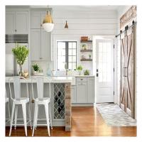 China Modern Style Warm Colour Solid Wood Kitchen Cabinets with Classic Shaker Style Design for sale
