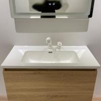 China Customized Made Guaranteed Bathroom Vanity Furniture Rectangle Euro Style with Sink for sale