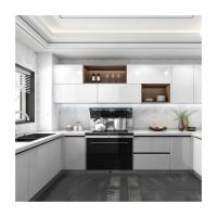 China Waterproof Fireproof Kitchen Cabinet with Solid Wood and Customizable Modular Design for sale