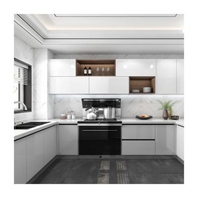 China Waterproof Fireproof Kitchen Cabinet with Solid Wood and Customizable Modular Design for sale