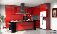 China Waterproof Fireproof Kitchen Cabinet with Solid Wood and Customizable Modular Design for sale