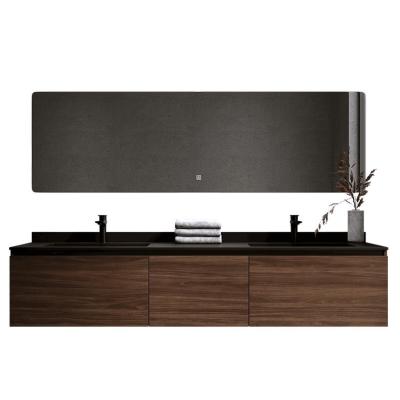 China Double Sink Bathroom Vanity Cabinet Made of Solid Wood for E1 Environmental Standard for sale