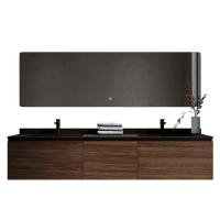China Double Sink Bathroom Vanity Cabinet Made of Solid Wood for E1 Environmental Standard for sale