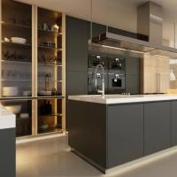 China Melamine Board Carcase Glass Rustic Modern Style PVC Classic Design Kitchen Hanging Cabinets for sale