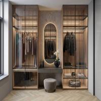 China Customized Bedroom Furniture Wooden Wardrobe Cabinet with MR HDF Board and Laundry for sale