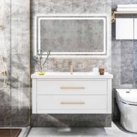China PVC/Lacquer Door Finish Freestanding Bathroom Vanity Cabinet for Modern Apartments for sale