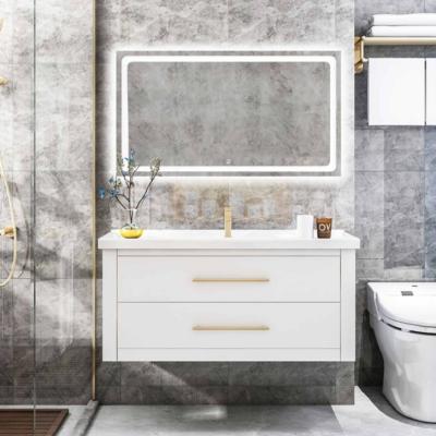 China PVC/Lacquer Door Finish Freestanding Bathroom Vanity Cabinet for Modern Apartments for sale